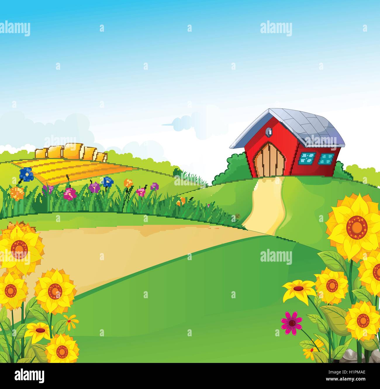 Flower farming background Stock Vector Images - Alamy