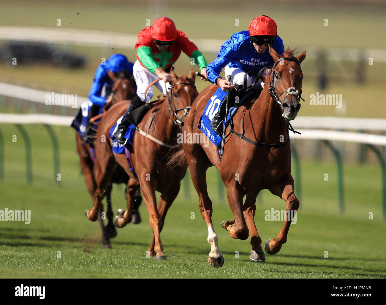 Laugh Aloud ridden by jockey Robert Havlin wins the Muhaarar Rosemary ...