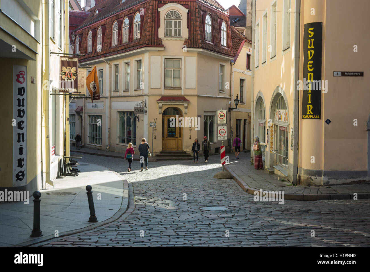 A street corner in Tallinn old Stock Photo - Alamy
