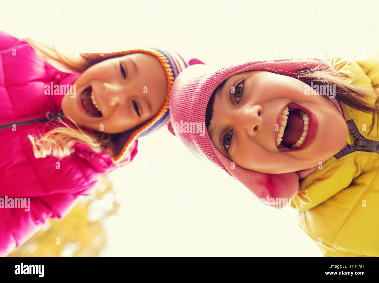 happy laughing girls faces outdoors Stock Photo - Alamy