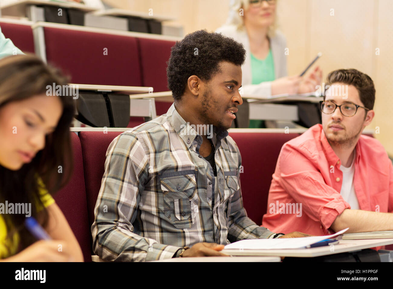 group of international students on lecture Stock Photo - Alamy
