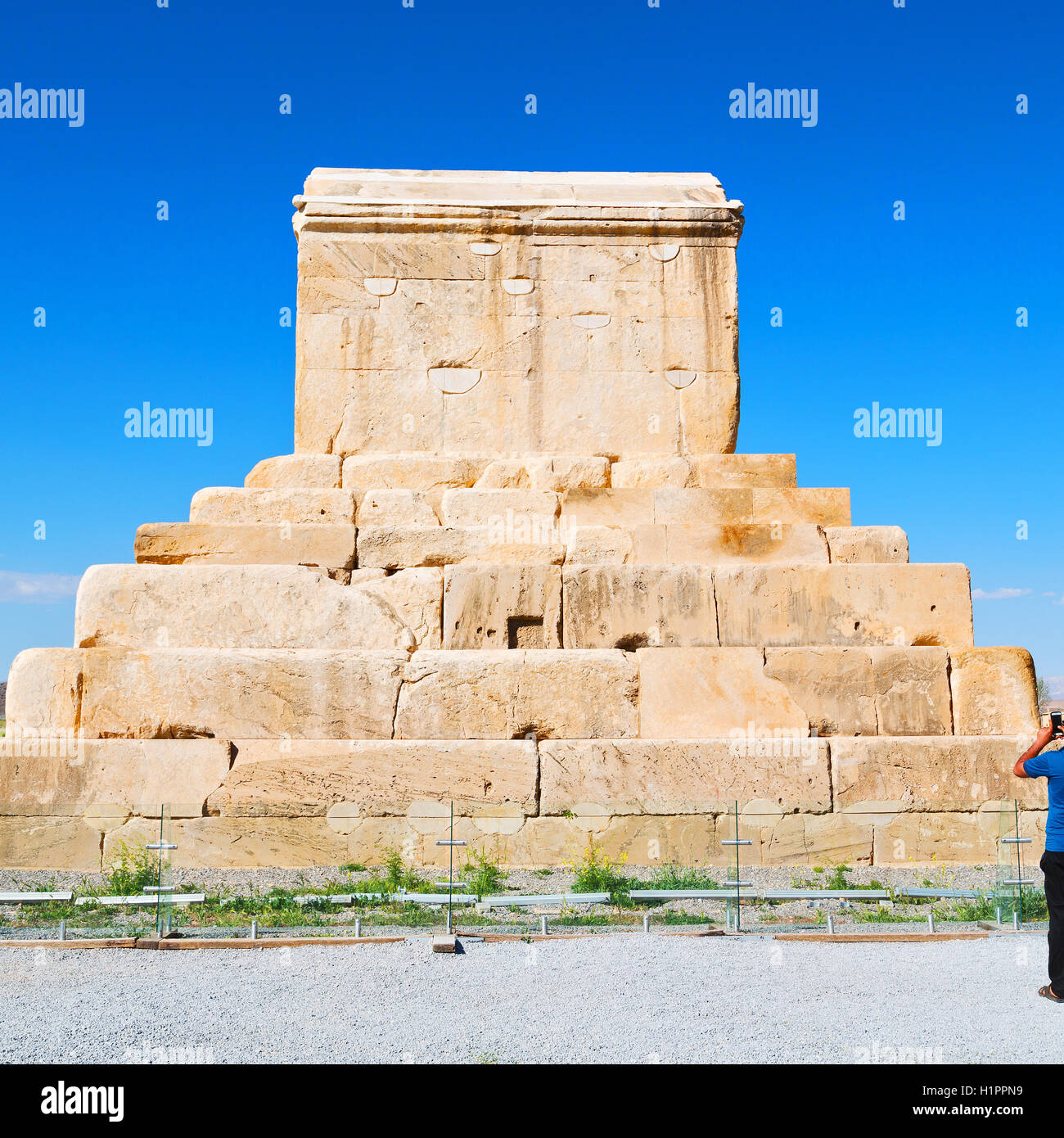 in iran pasargad the old construction temple and grave column Stock ...