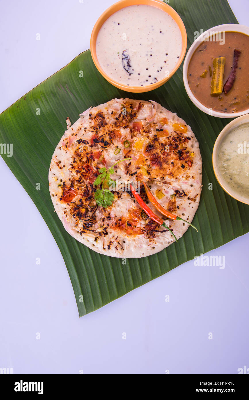 South Indian Food Uttapam or ooththappam or Uthappa is a dosa-like dish ...