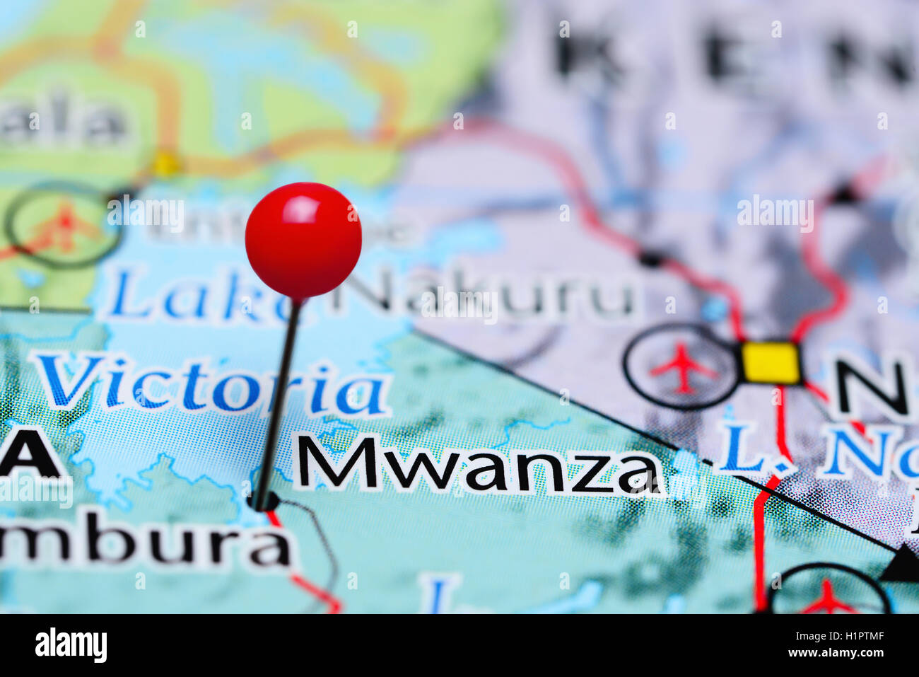 Mwanza pinned on a map of Tanzania Stock Photo - Alamy