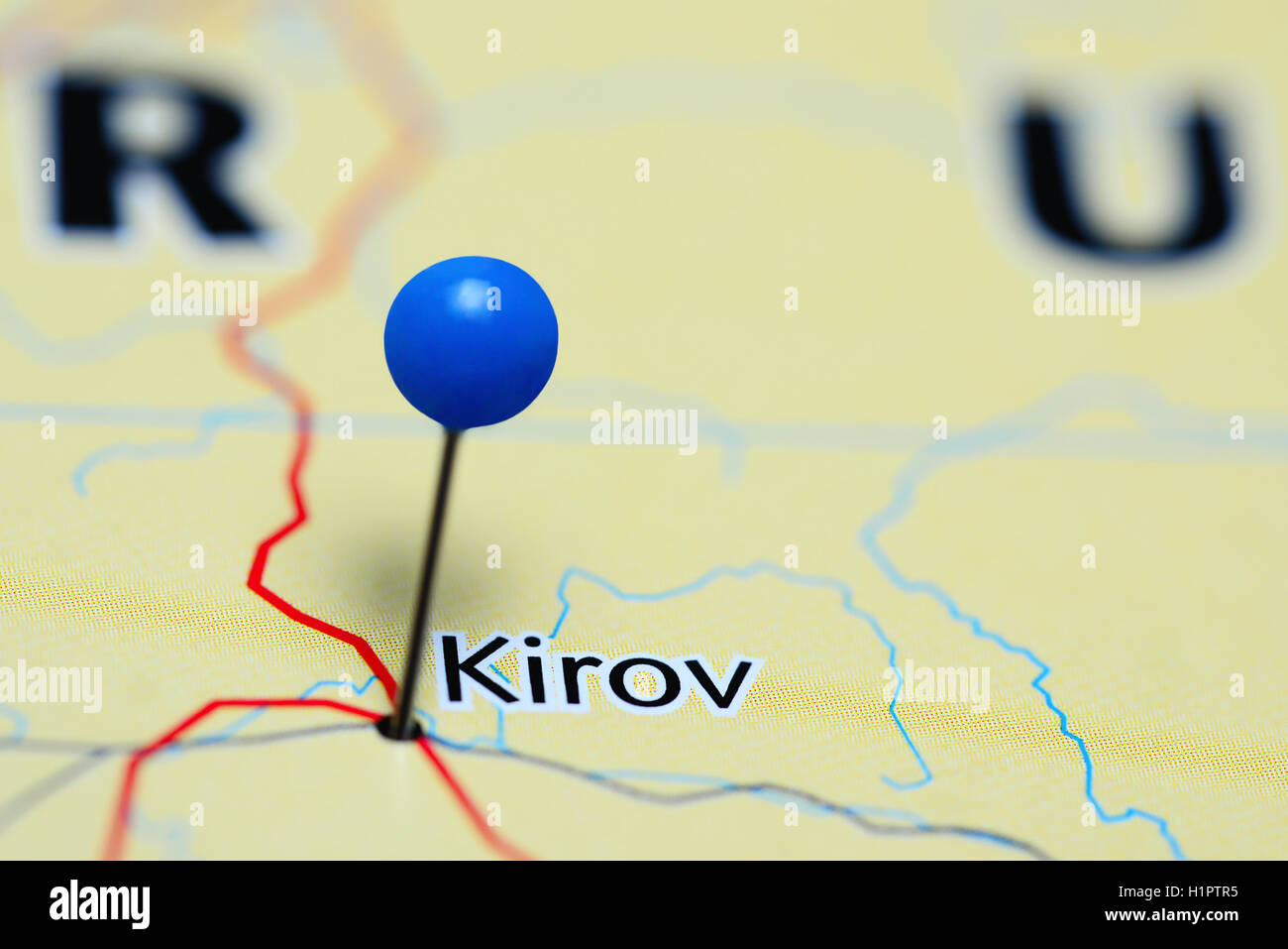 Kirov pinned on a map of Russia Stock Photo - Alamy