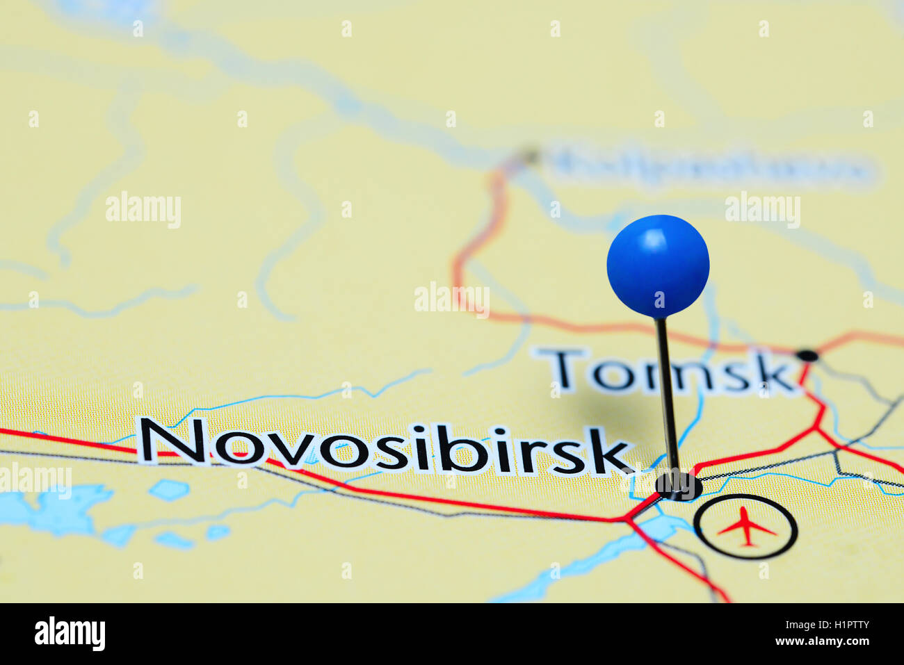 Pushpin on novosibirsk map hi-res stock photography and images - Alamy