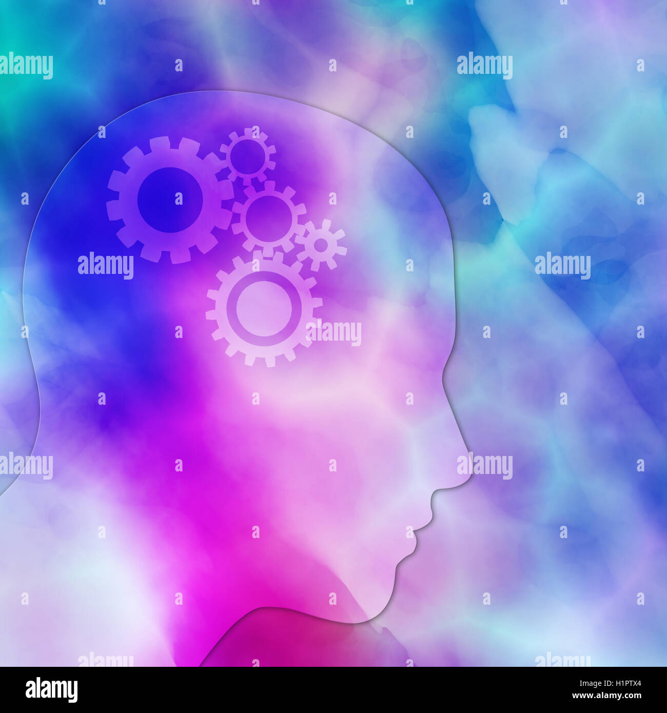 brain cogs concept Stock Photo - Alamy