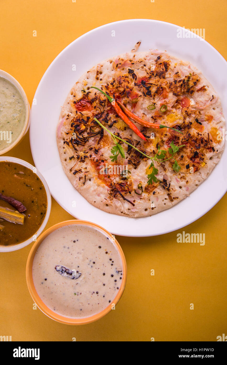 South Indian Food Uttapam or ooththappam or Uthappa is a dosa-like dish ...