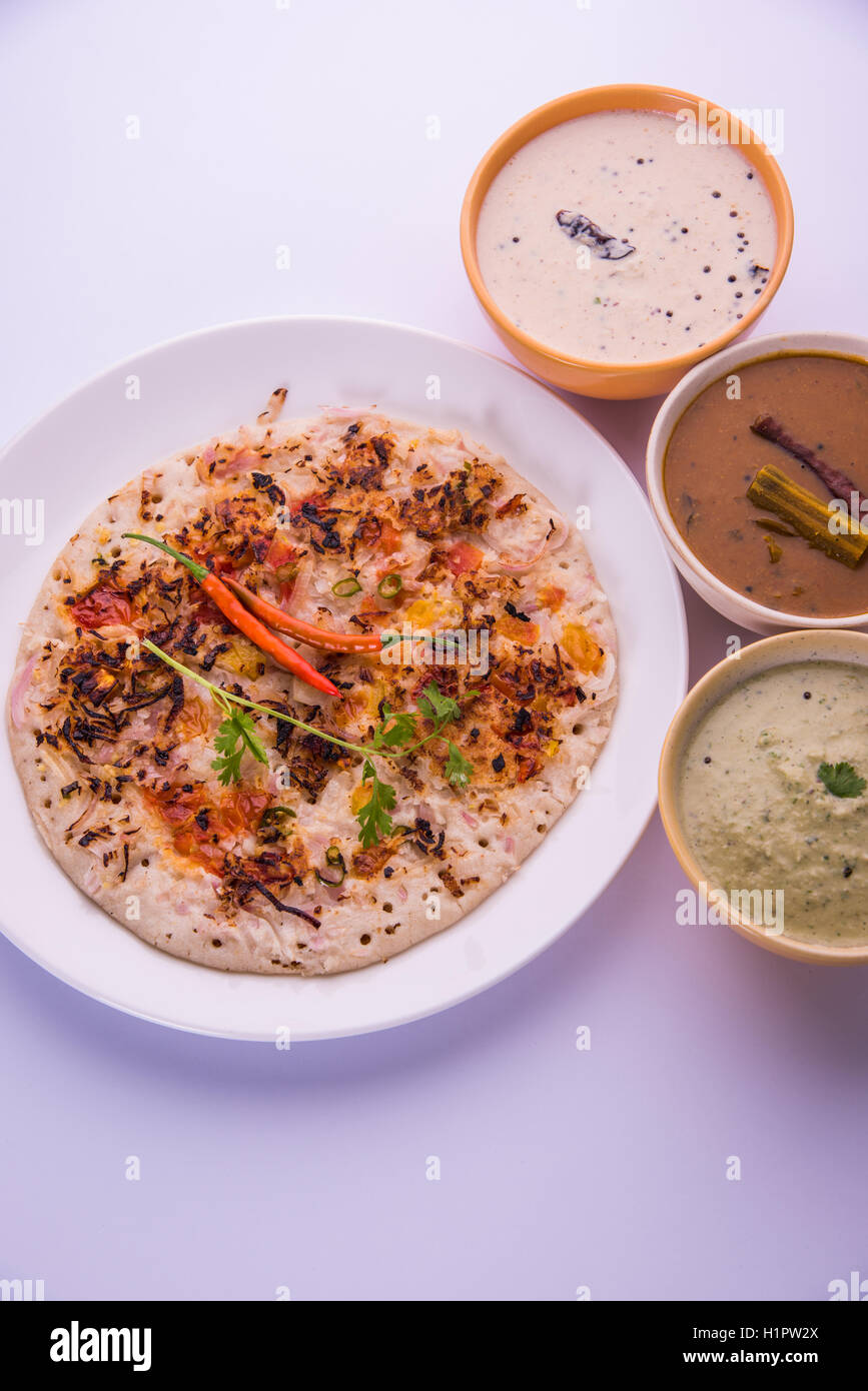 South Indian Food Uttapam or ooththappam or Uthappa is a dosa-like dish ...