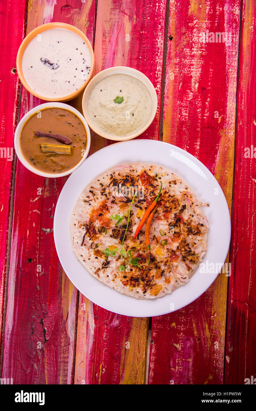 South Indian Food Uttapam or ooththappam or Uthappa is a dosa-like dish ...