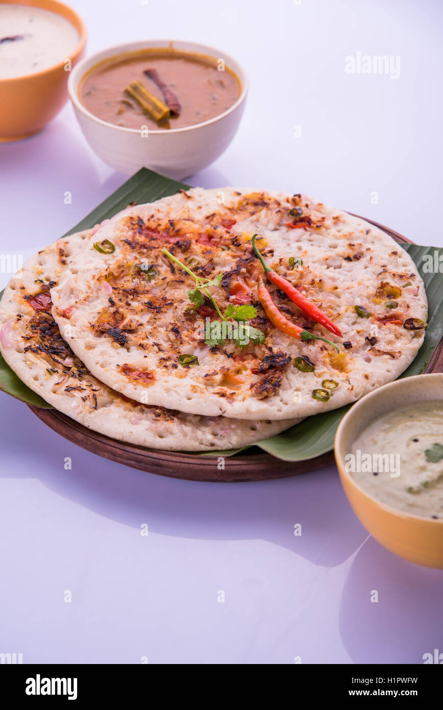 South Indian Food Uttapam or ooththappam or Uthappa is a dosa-like dish ...
