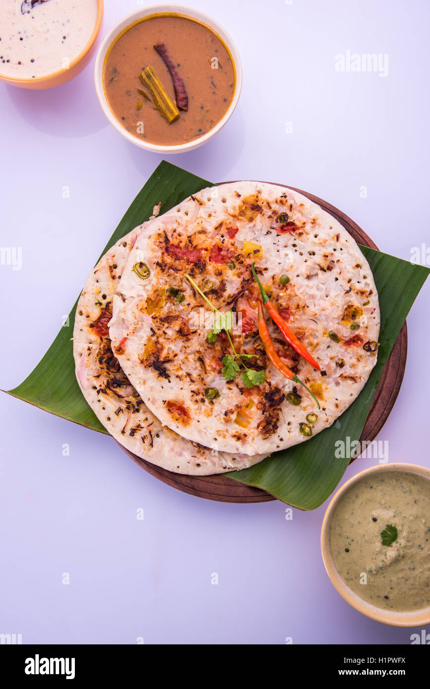 South Indian Food Uttapam or ooththappam or Uthappa is a dosa-like dish ...