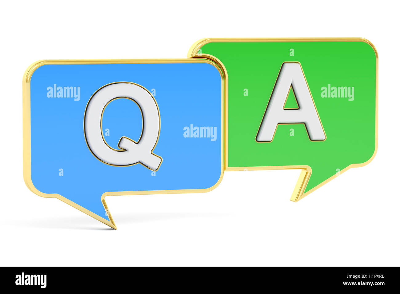 Q&A concept, 3D rendering isolated on white background Stock Photo - Alamy