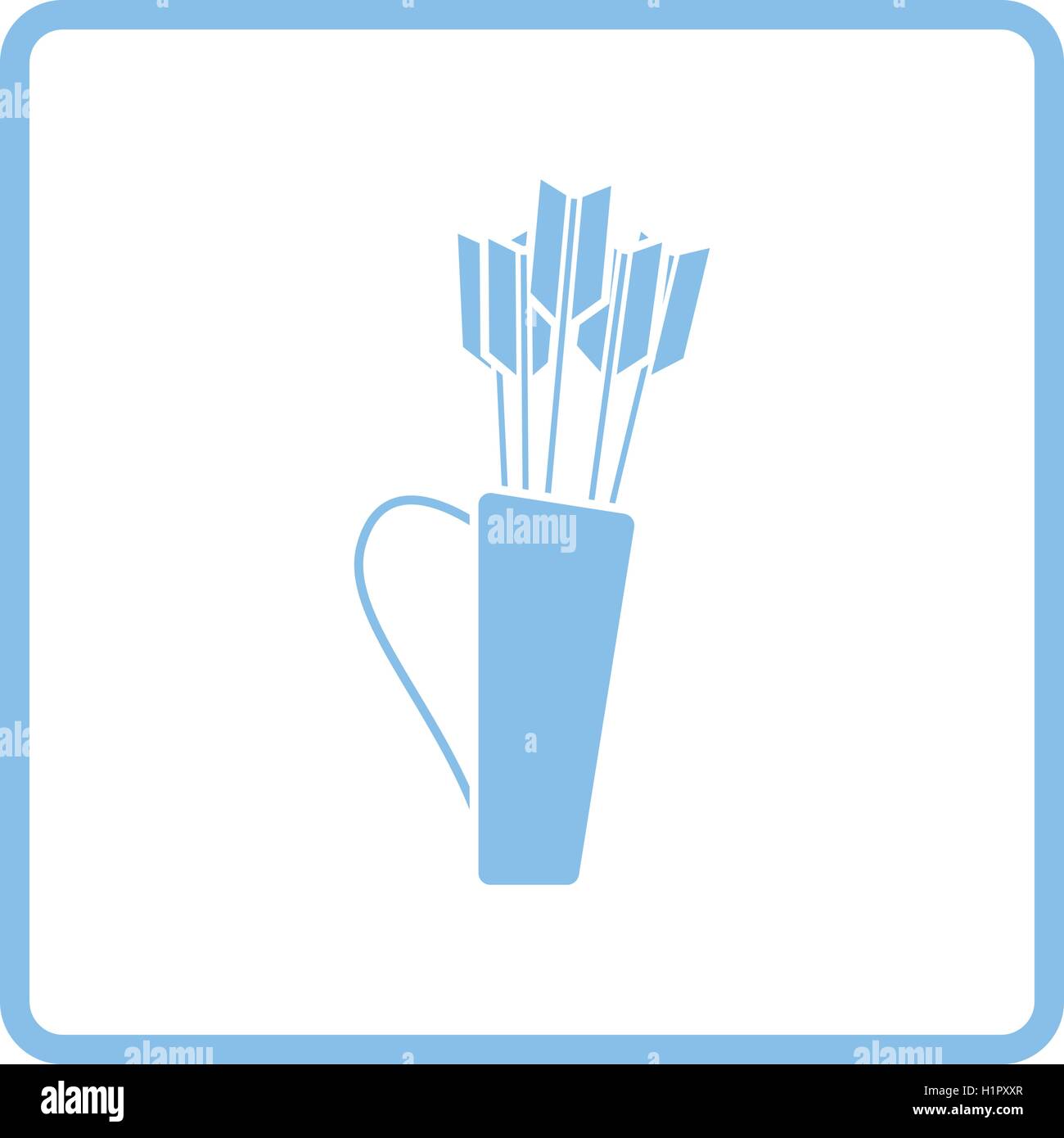 Quiver with arrows icon. Blue frame design. Vector illustration Stock ...