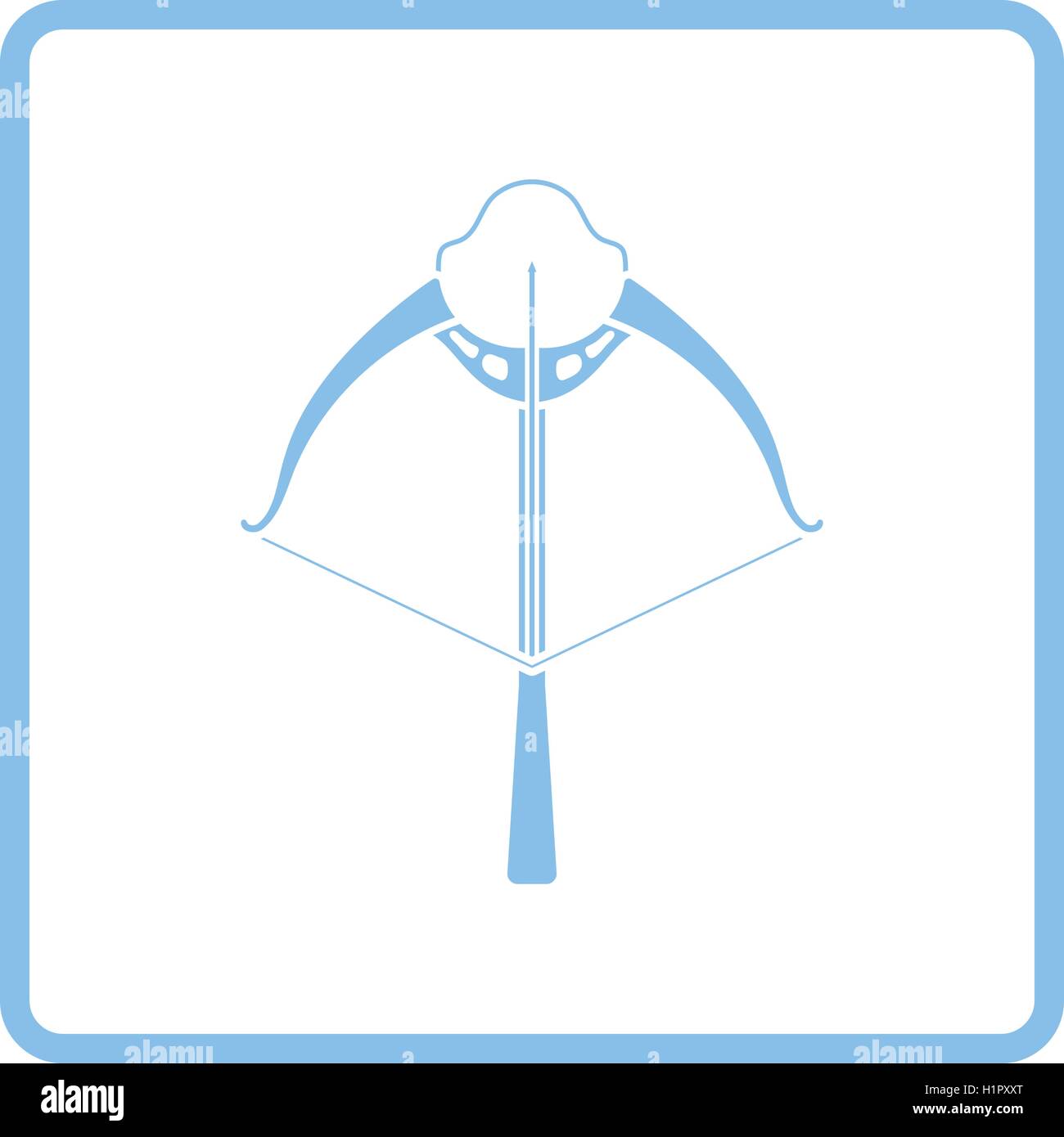 Crossbow icon. Blue frame design. Vector illustration Stock Vector ...
