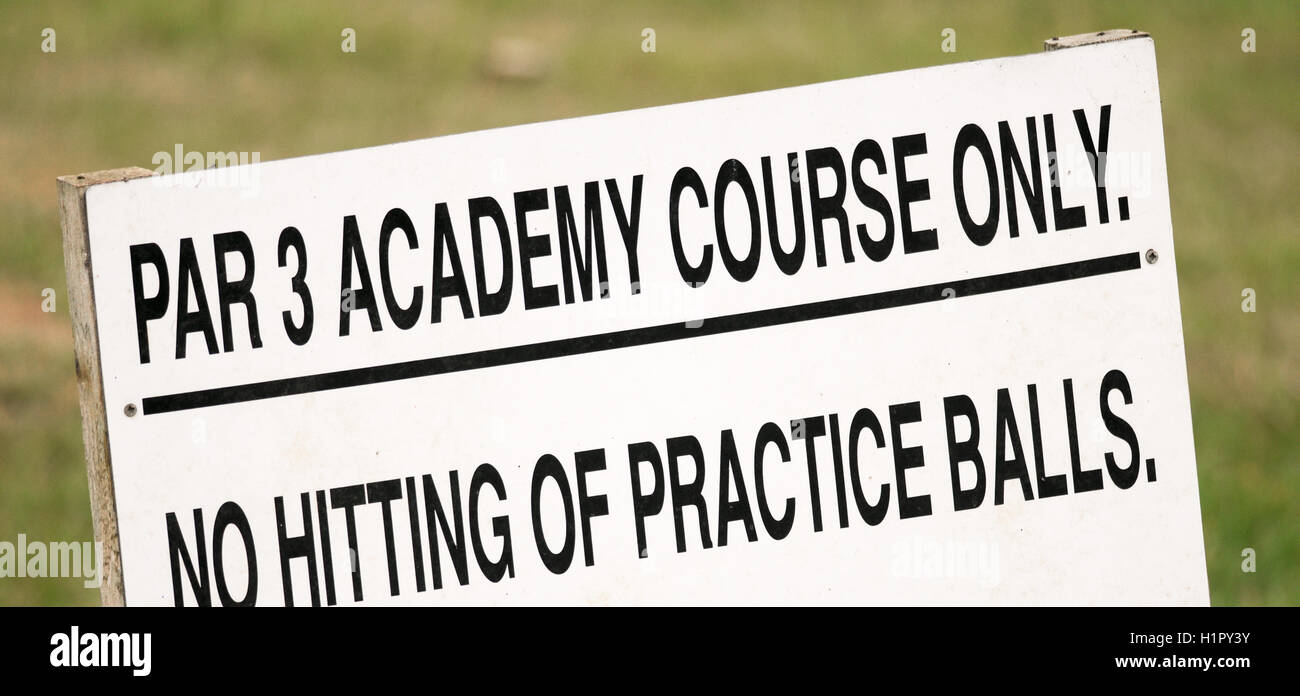 Golf club etiquette rules restrictions Stock Photo - Alamy