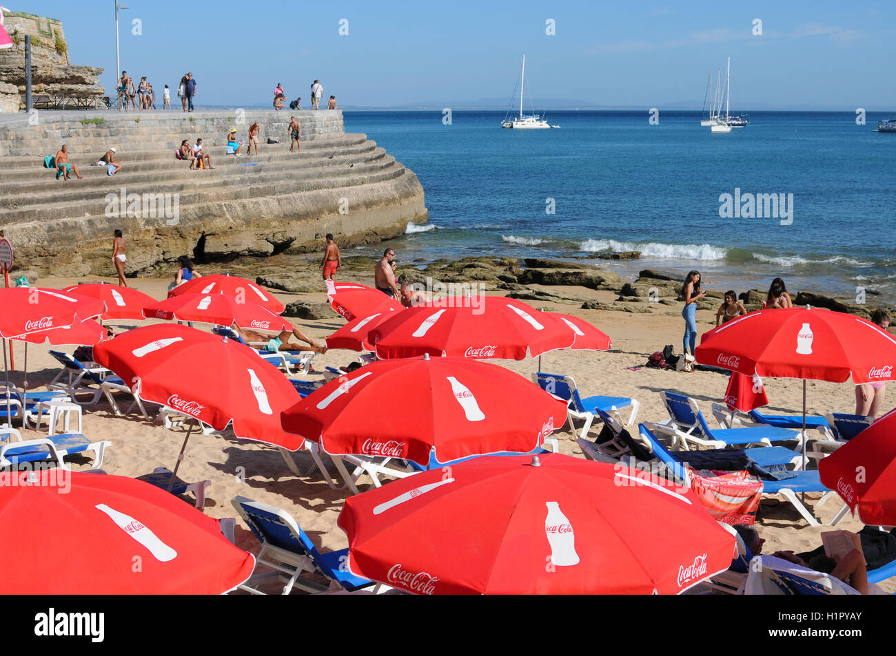 Cascais Estoril promenade beach Portugal Stock Photo - Alamy
