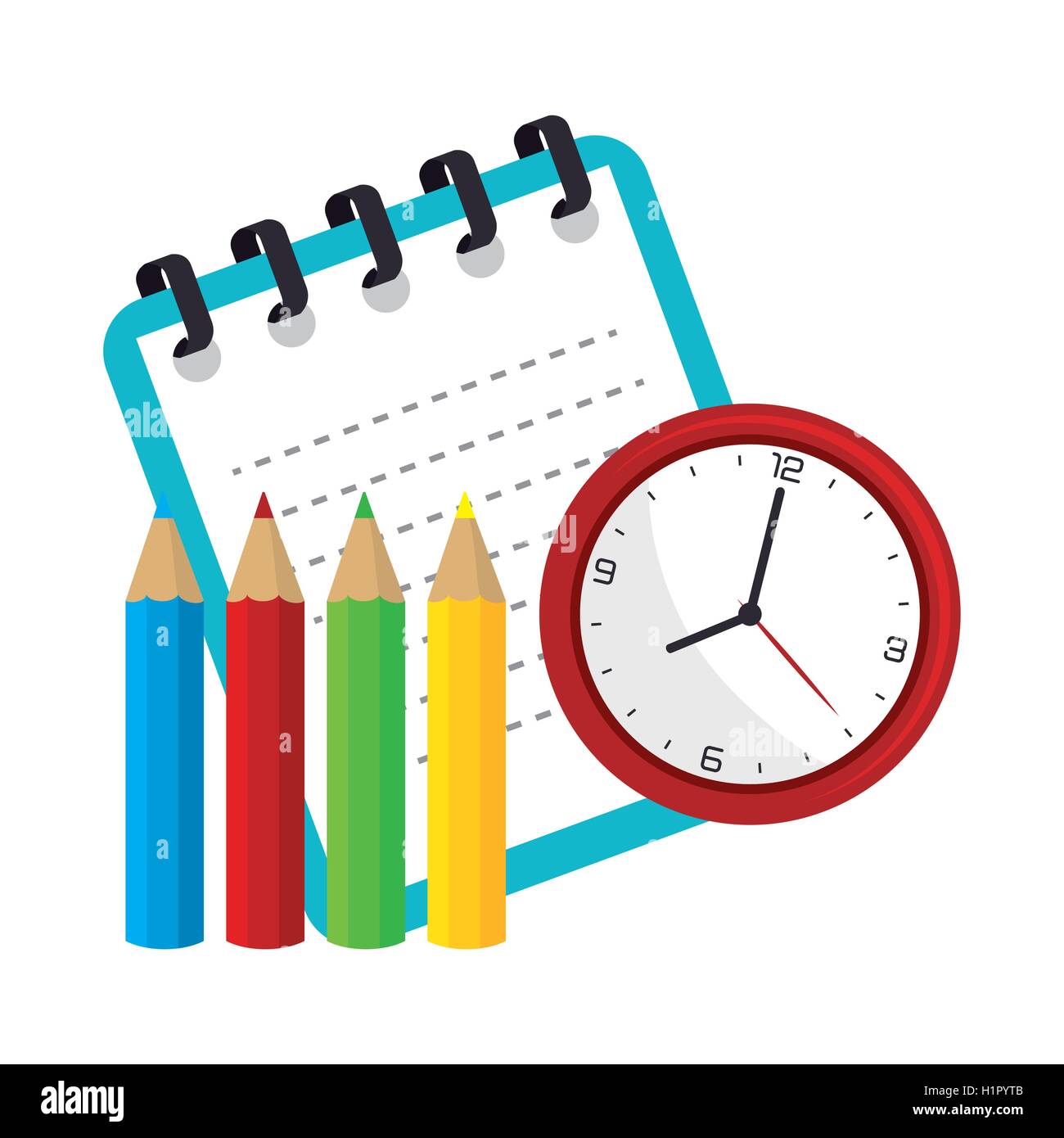 notebook colors watch school design Stock Vector Image & Art - Alamy