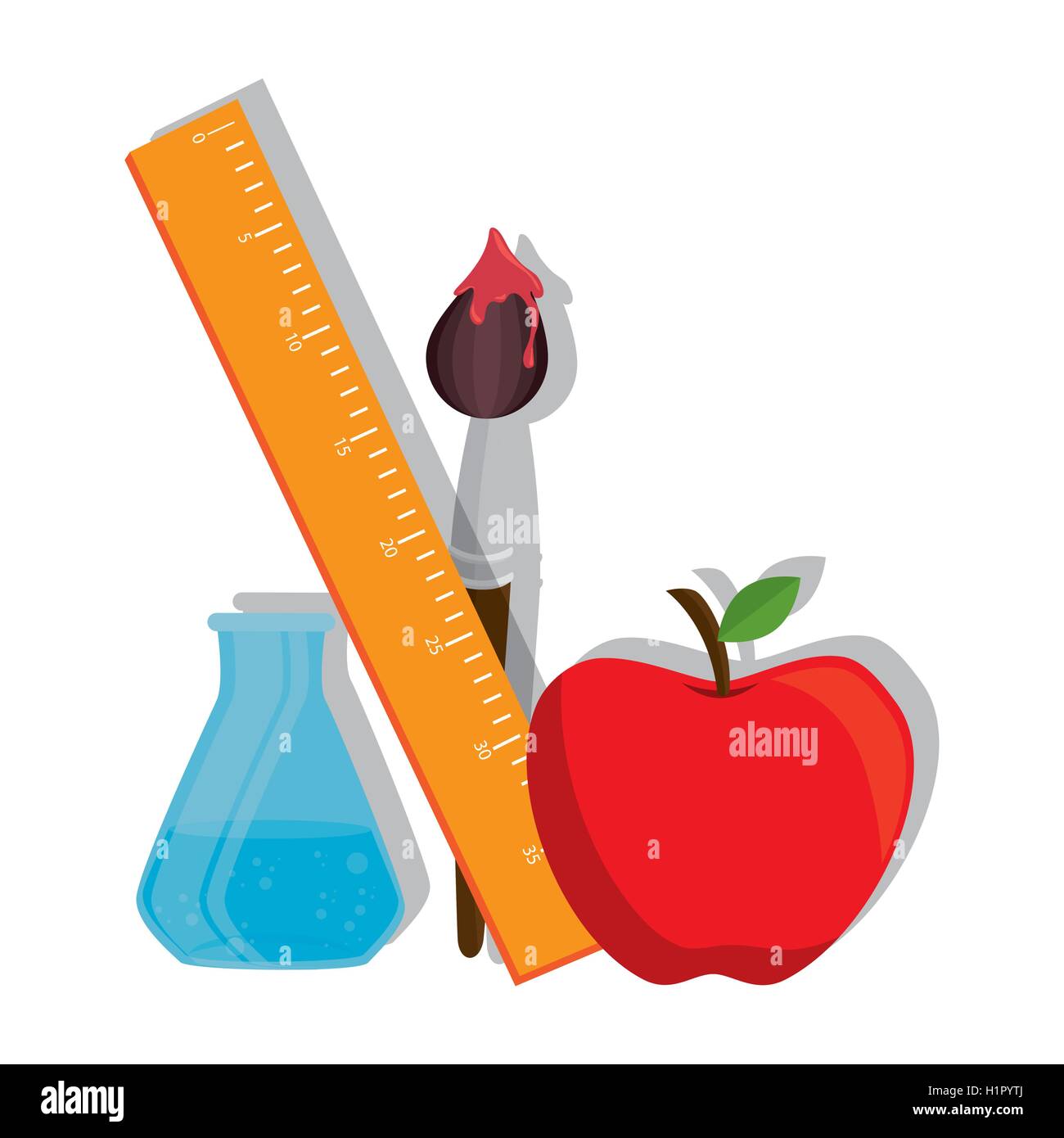 cartoon school supplies graphic Stock Vector Image & Art - Alamy