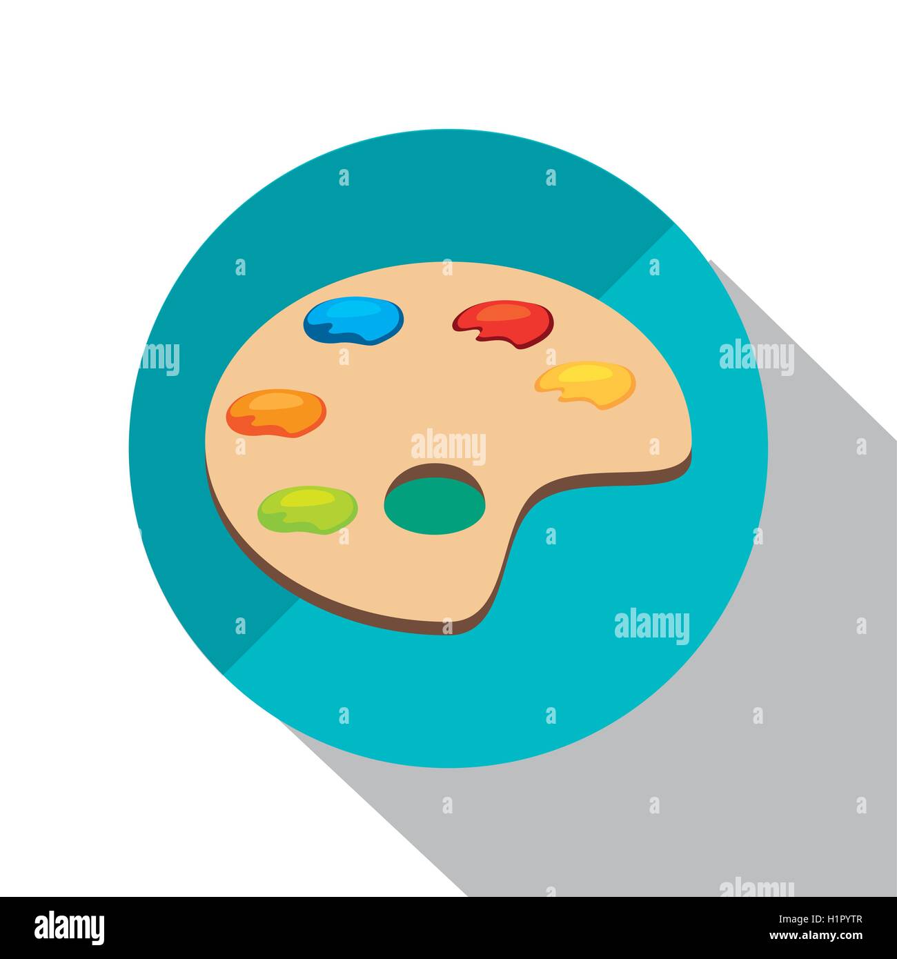 cartoon pallette paint color brush isolated graphic Stock Vector Image ...