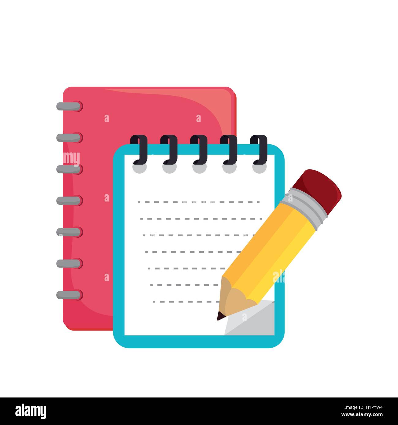 cartoon notebook orange with spiral design Stock Vector Image & Art - Alamy
