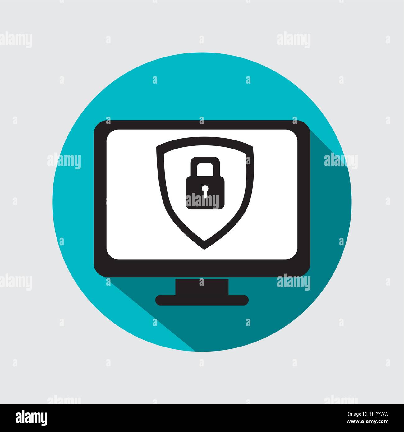 monitor shield security icon grpahic isolated Stock Vector Image & Art ...