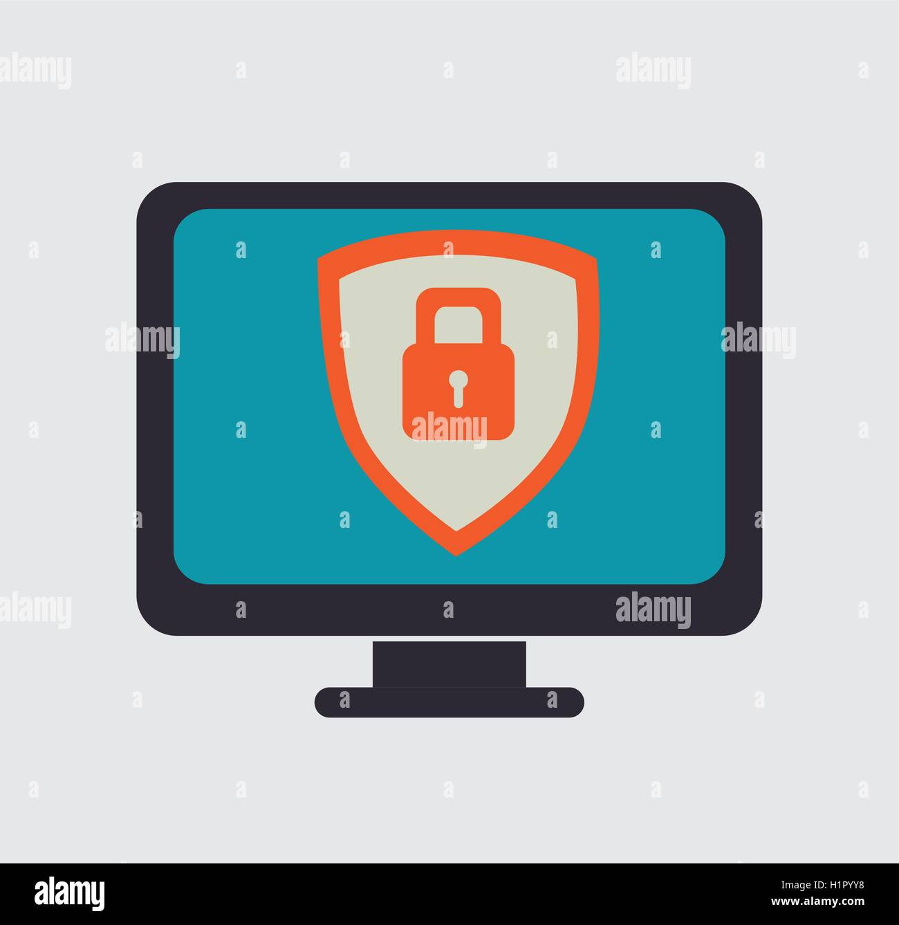monitor shield security icon grpahic isolated Stock Vector Image & Art ...
