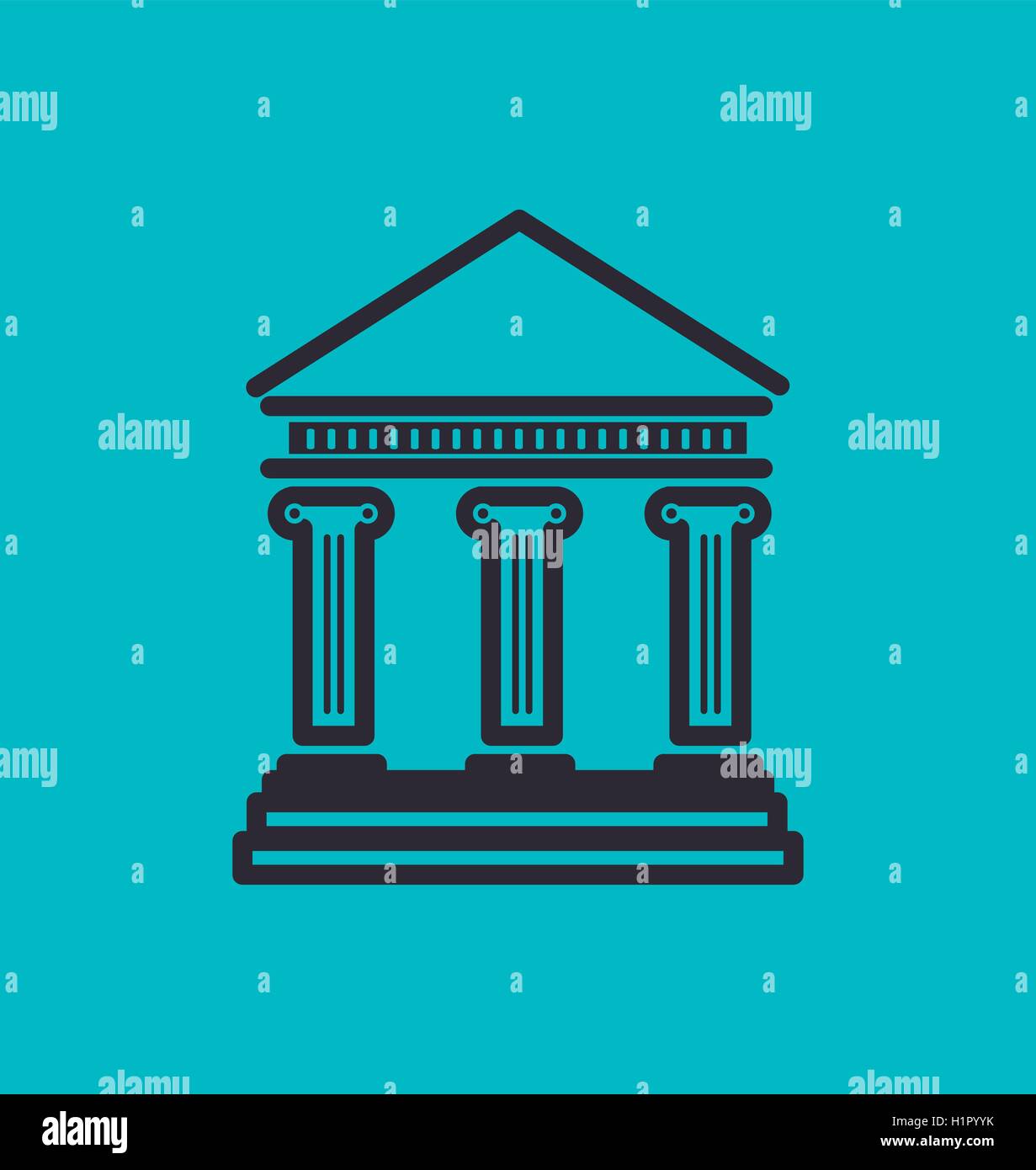 silhouette bank building blue money icon Stock Vector Image & Art - Alamy