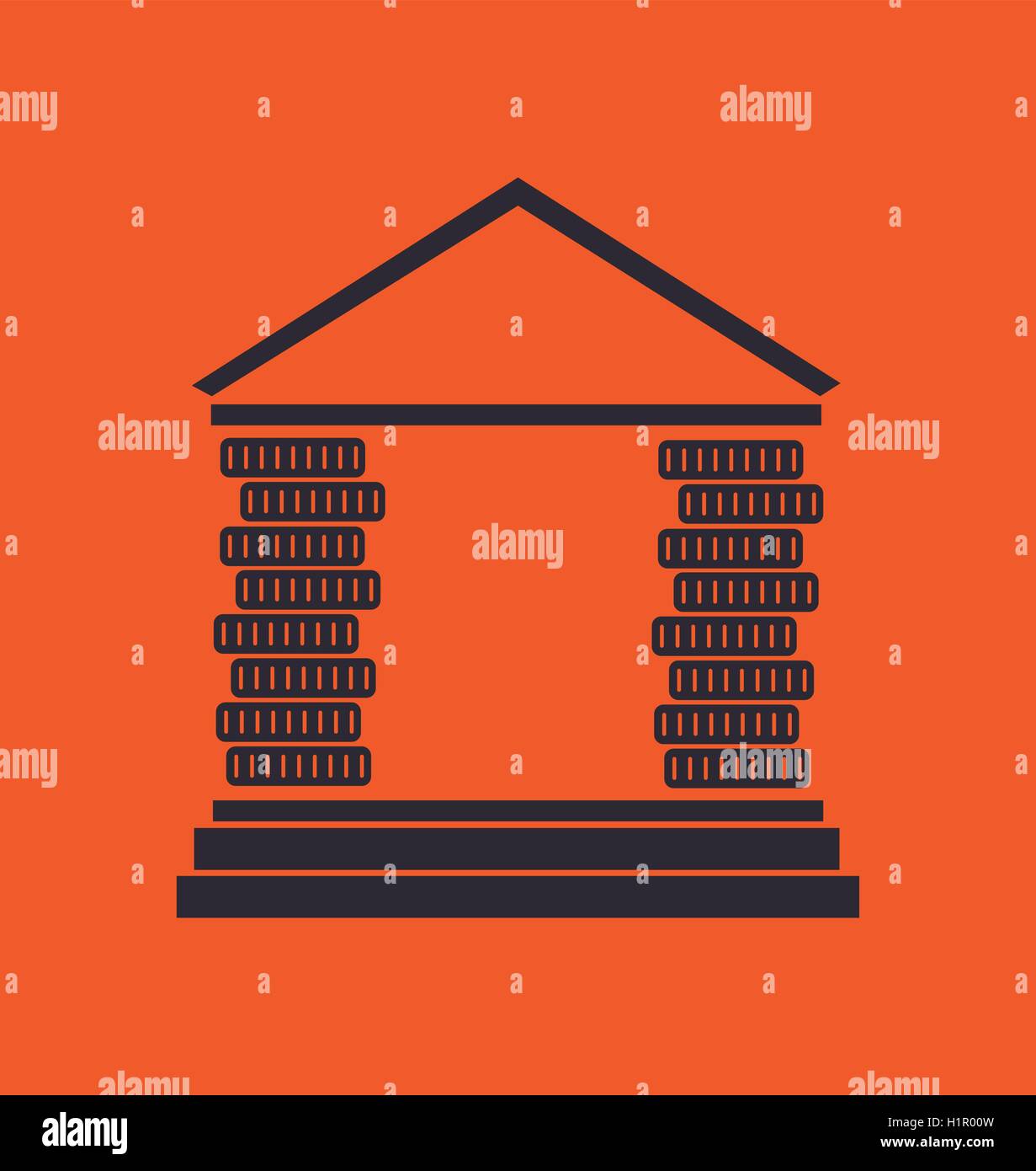 School building icon orange background Stock Vector Images - Alamy