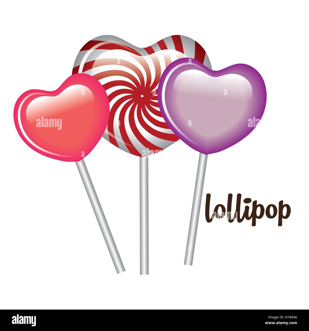 three lollipop heart sweet graphic Stock Vector Image & Art - Alamy