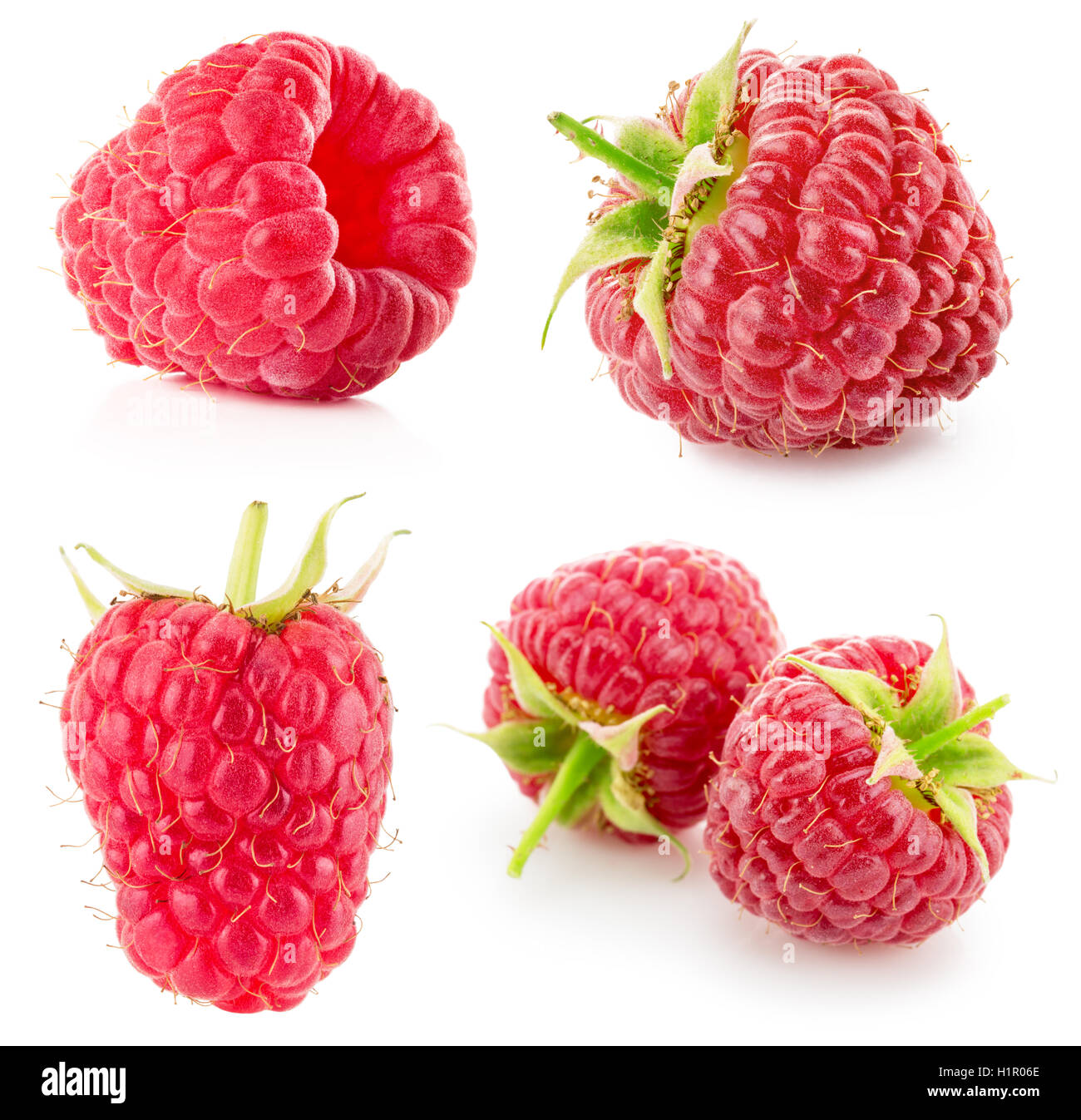 collection of raspberries isolated on the white background Stock Photo ...