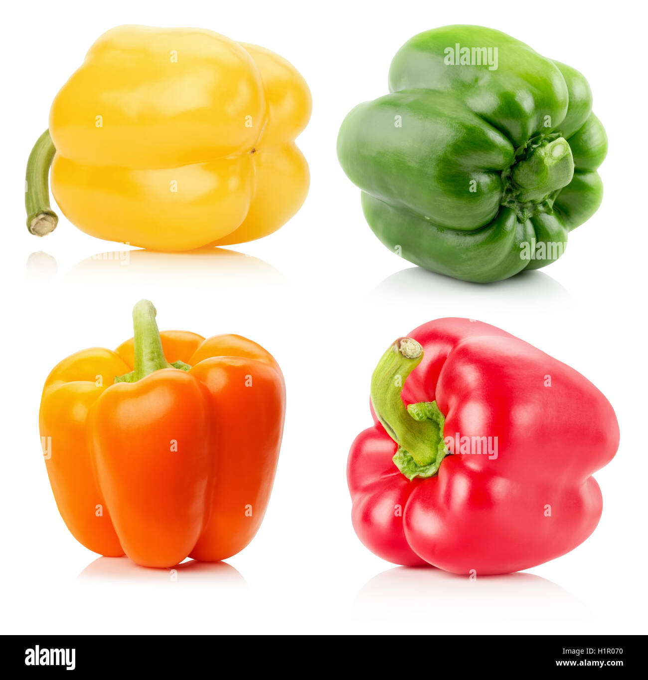 collection of pepper isolated on the white background Stock Photo - Alamy