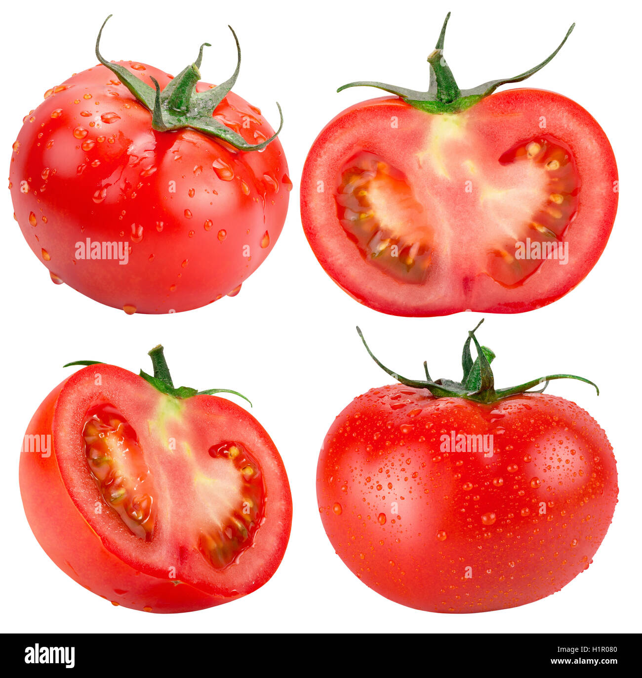collection of tomatoes isolated on the white background Stock Photo - Alamy