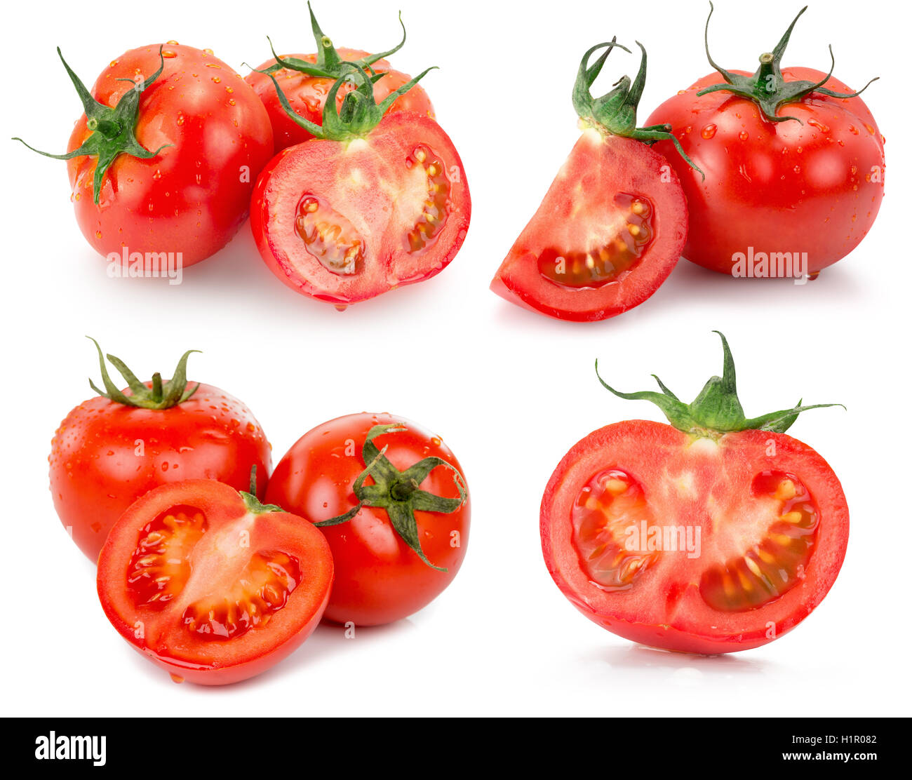 collection of tomatoes isolated on the white background Stock Photo - Alamy