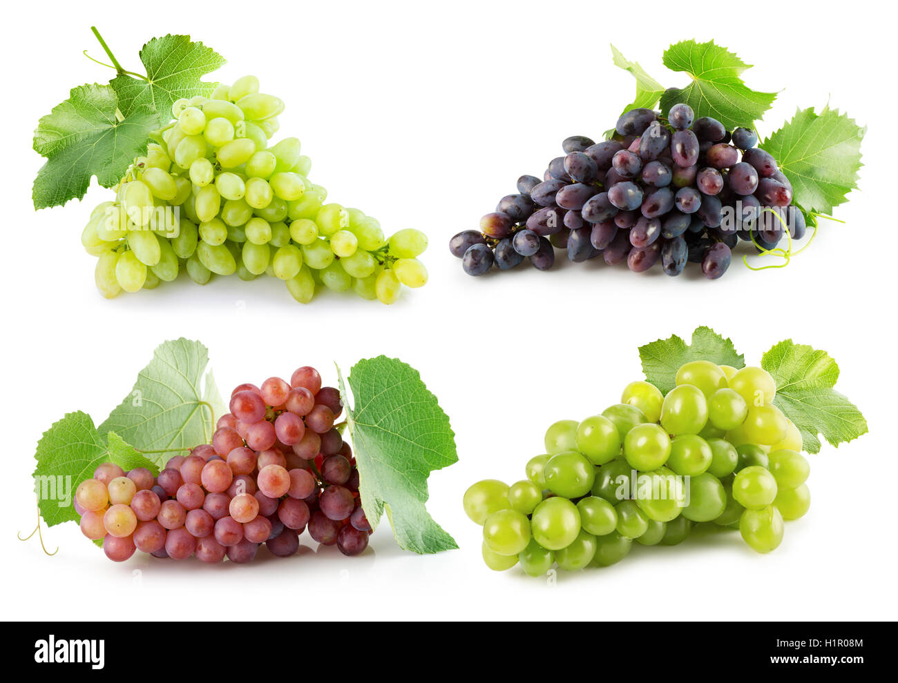 collection of grapes isolated on the white background Stock Photo - Alamy