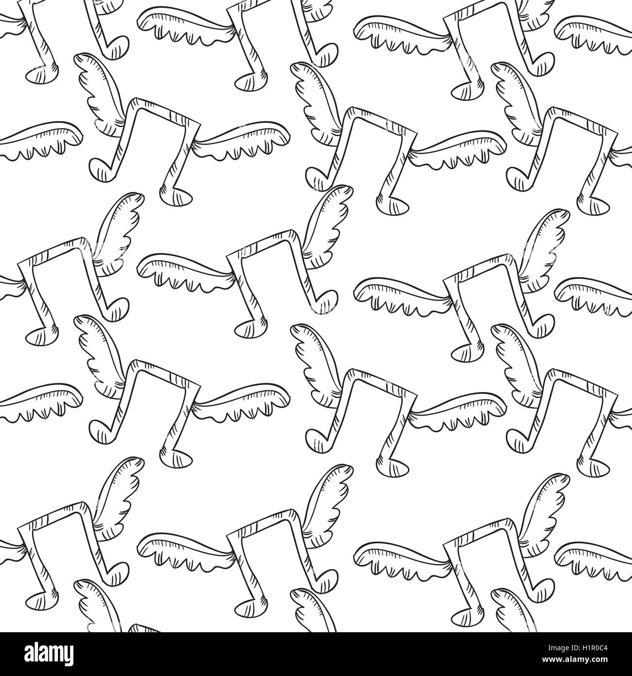 music note with wings background Stock Vector Image & Art - Alamy