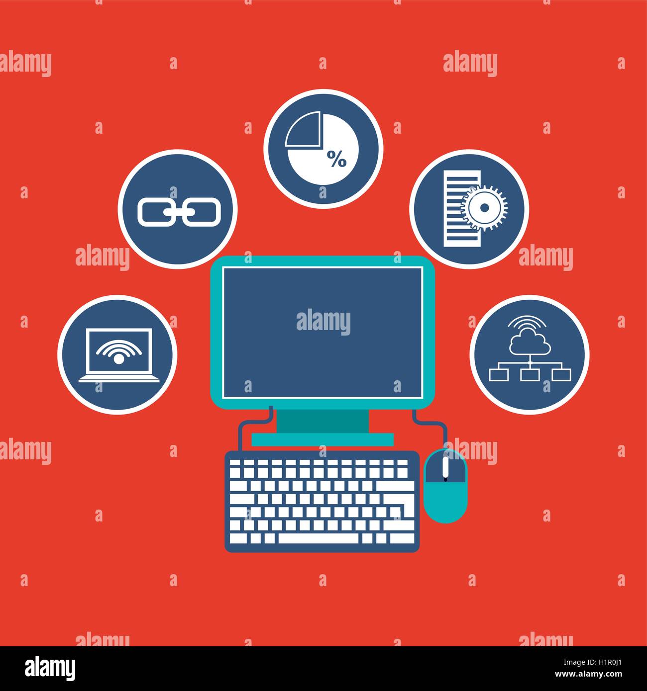 big data center flat icons Stock Vector Image & Art - Alamy