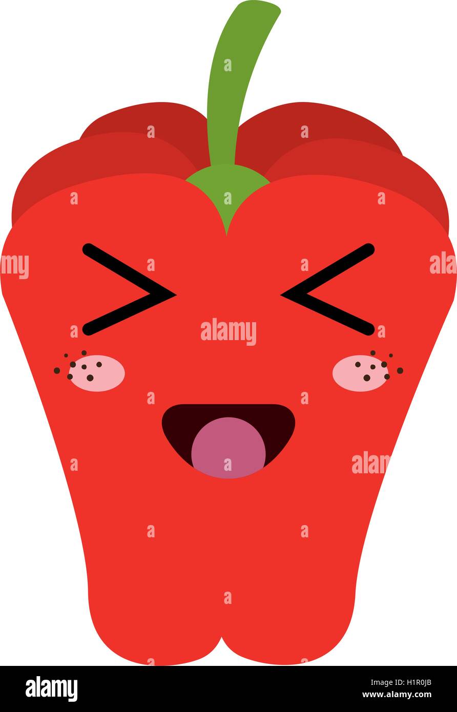 red pepper kawaii cartoon Stock Vector Image & Art - Alamy