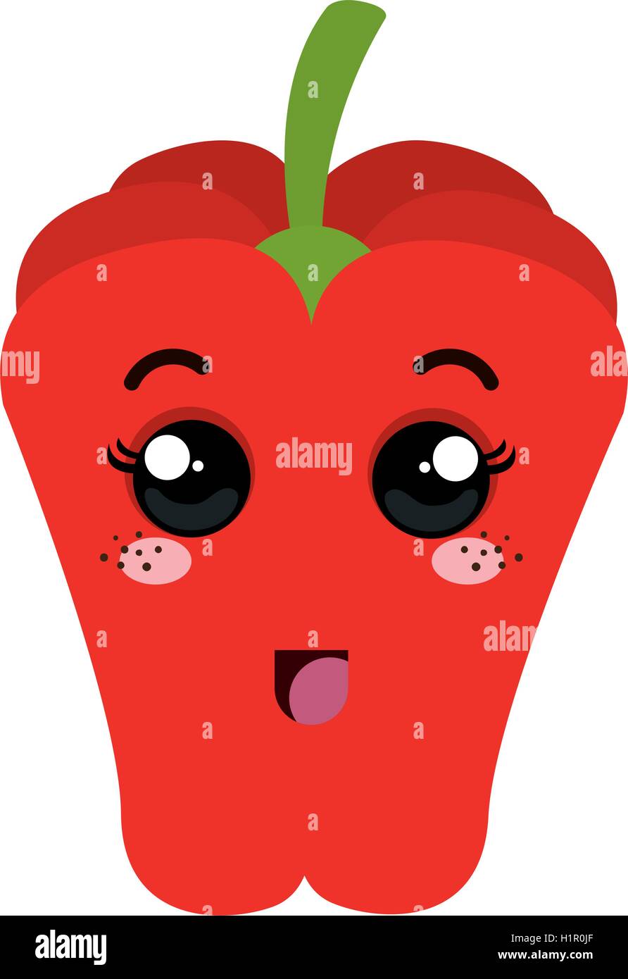 red pepper kawaii cartoon Stock Vector Image & Art - Alamy