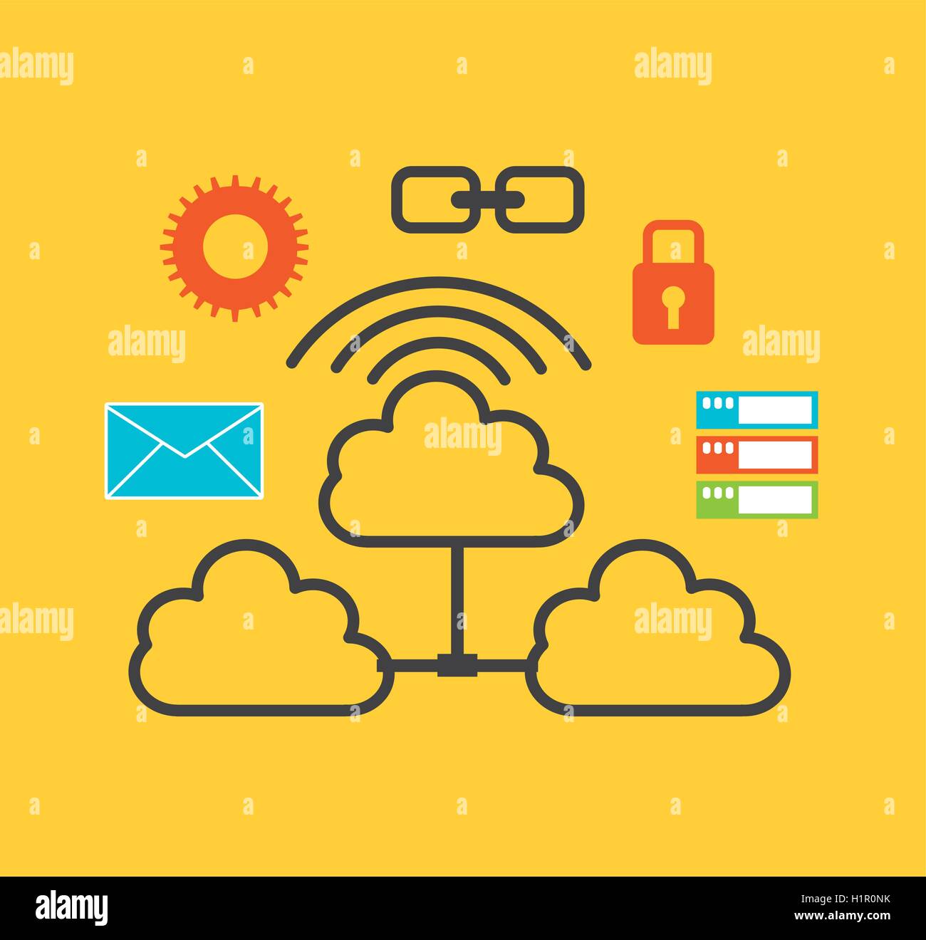 big data center flat icons Stock Vector Image & Art - Alamy