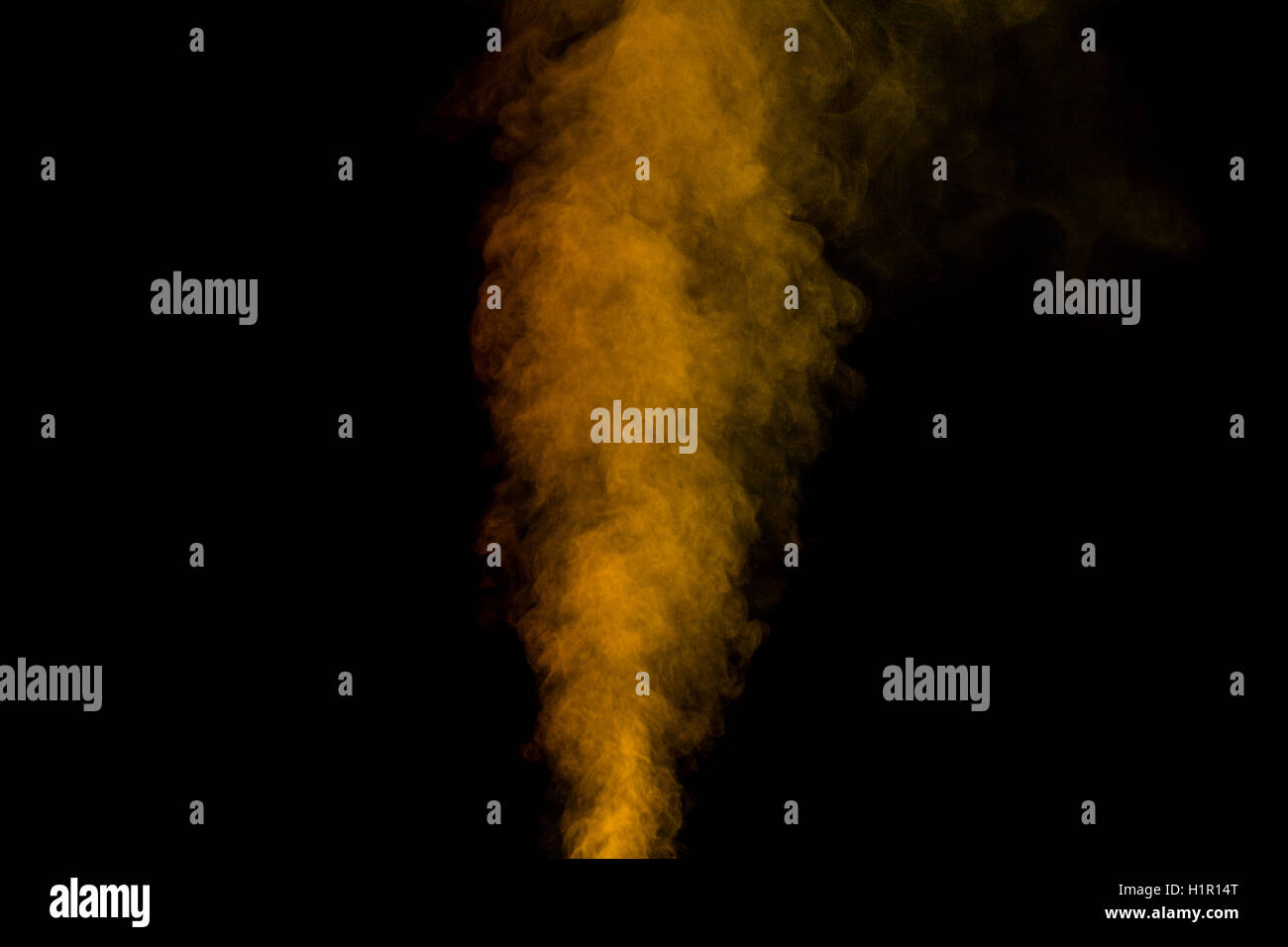Abstract yellow water vapor on a black background. Texture. Design ...