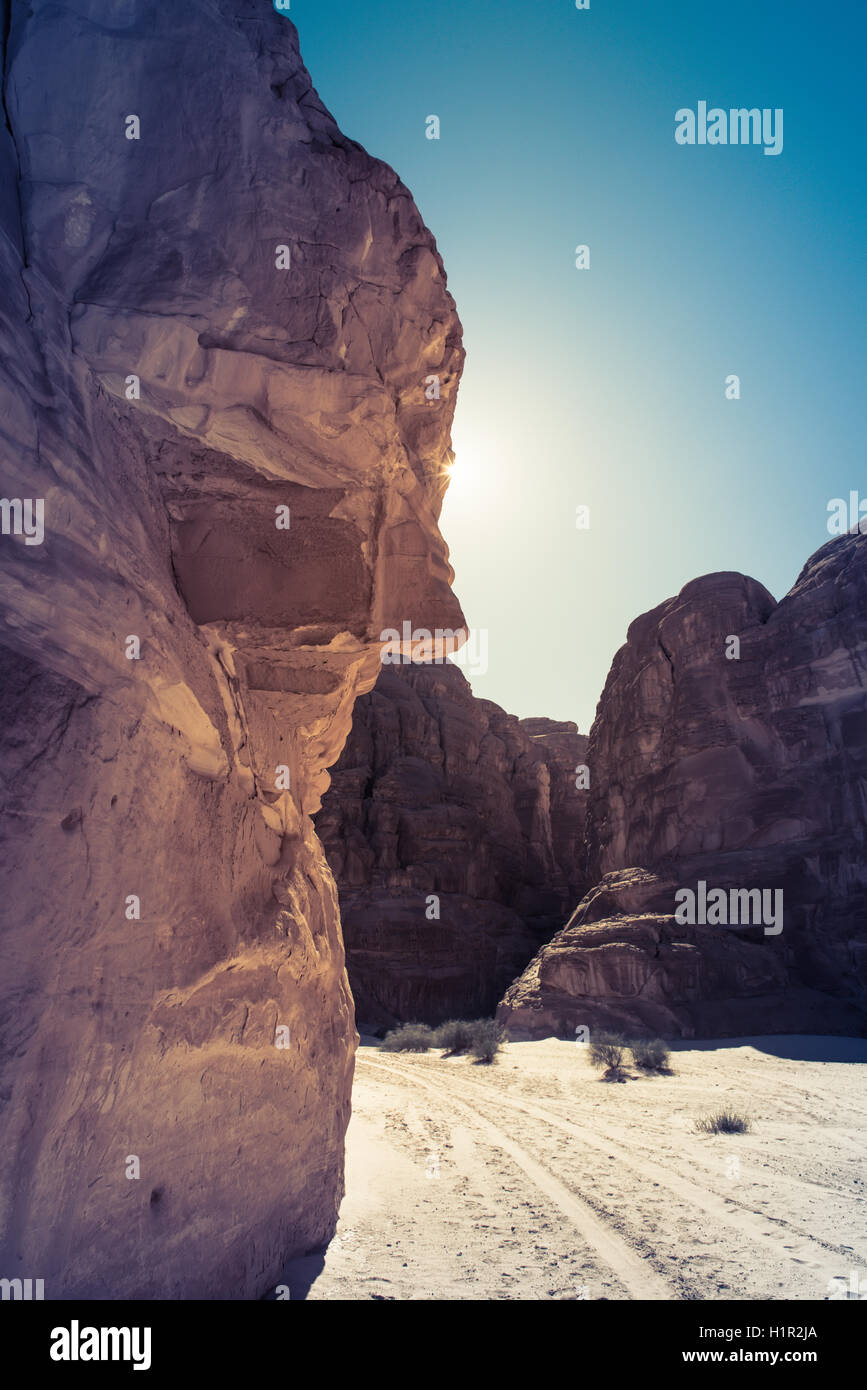 Egypt Sinai desert view Rocky hills Blue sky Stock Photo - Alamy