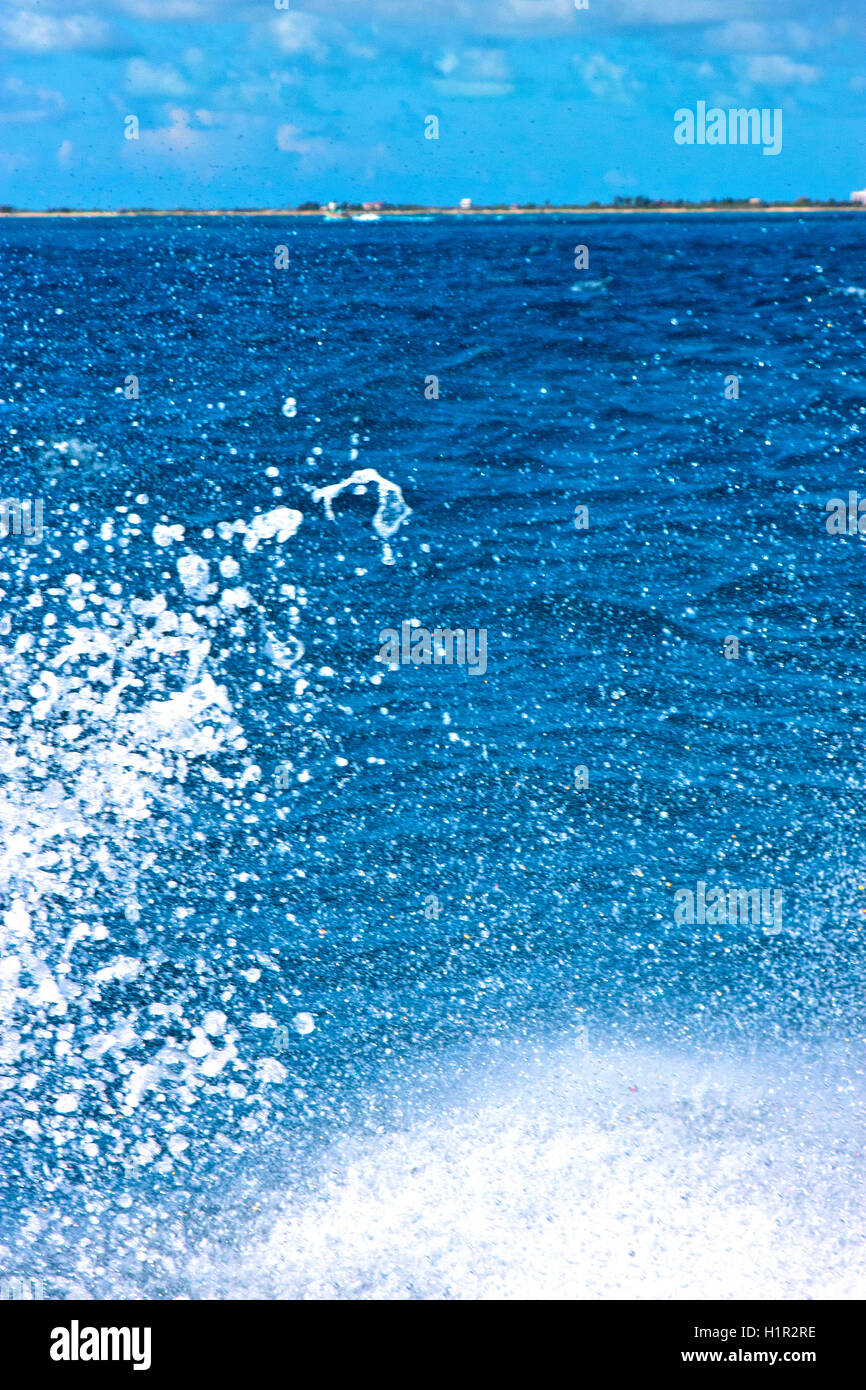 ground in mexico froath and blue foam the sea drop sunny day wave Stock ...