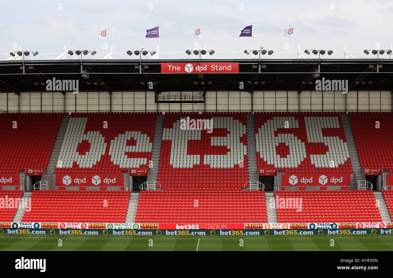 A general view inside the The Bet365 Stadium before the Premier League ...