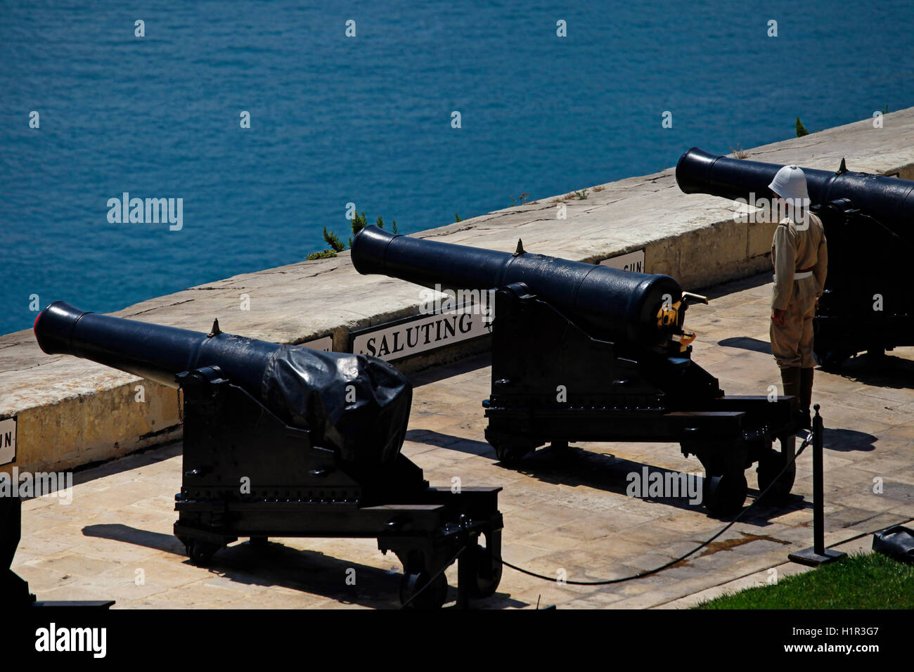 The Saluting Battery as seen from the Upper Barrakka Gardens in ...