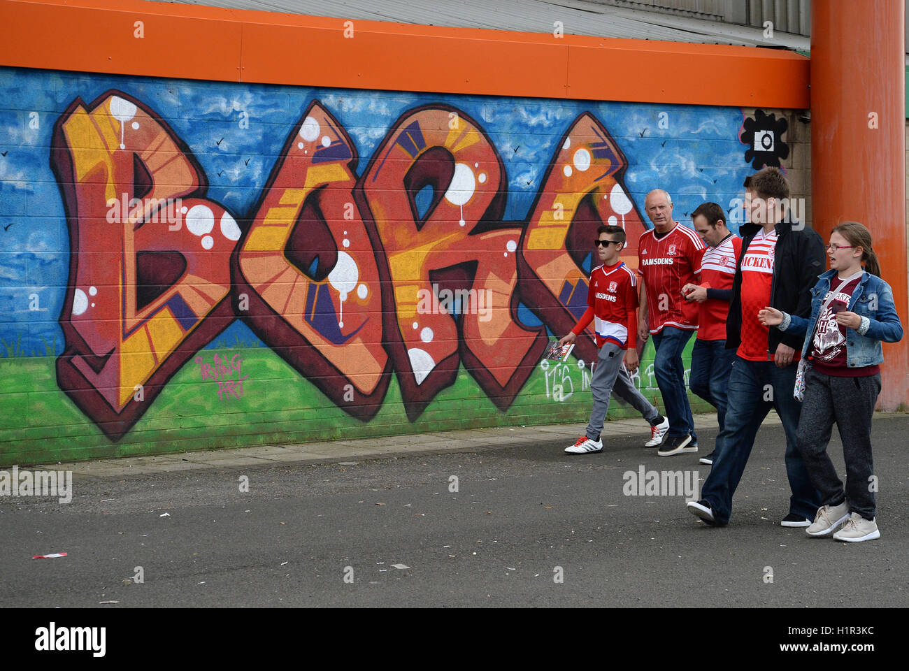 Fans arrive for the Premier League match at The Riverside Stadium ...