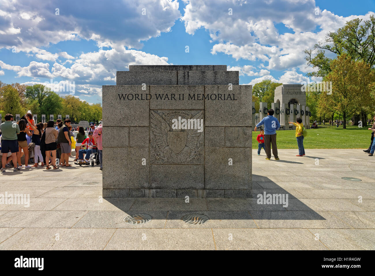 Washington D.C., USA - May 2, 2015: Statue in the National World War II ...