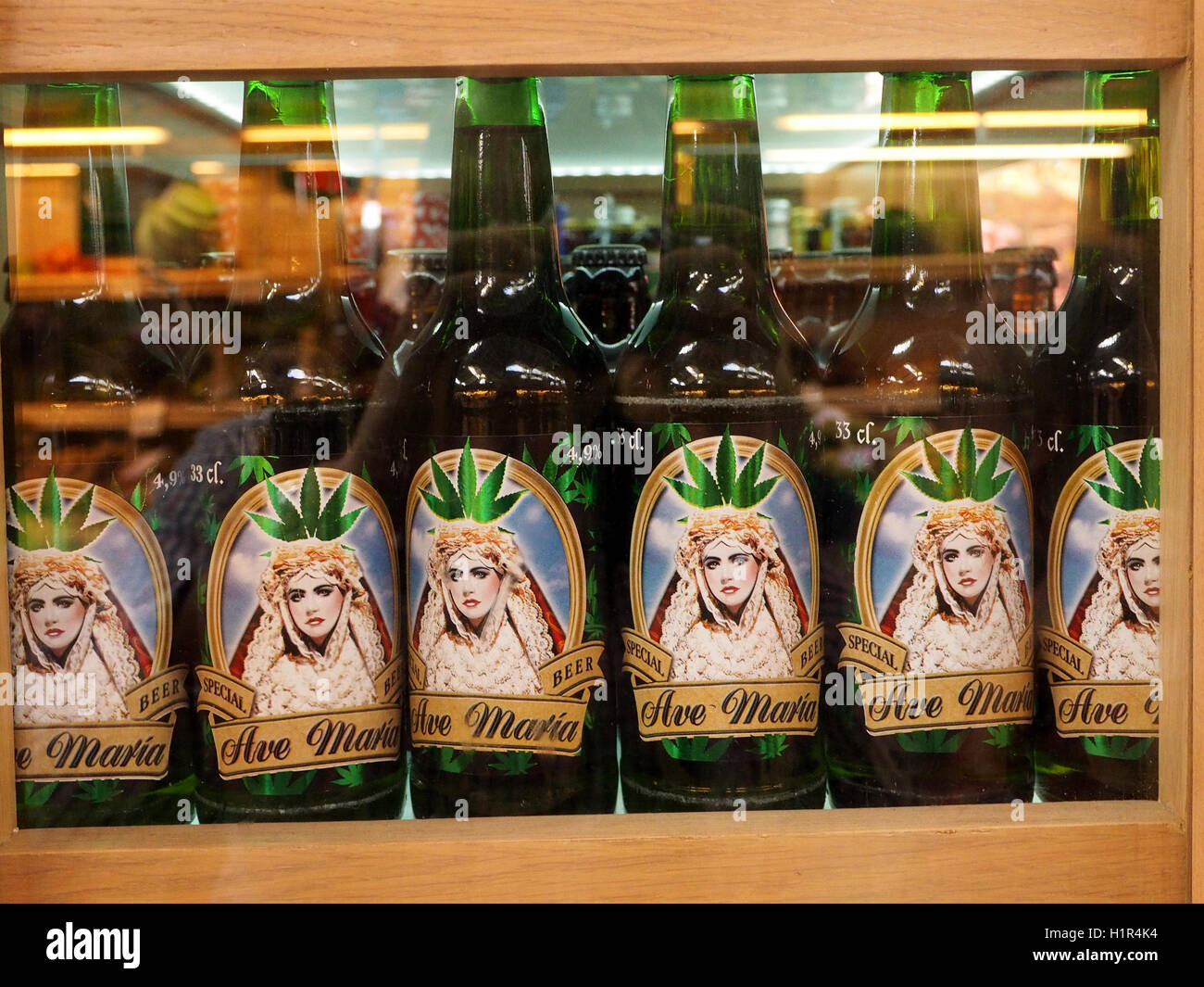 Cannabis beer named Ave Maria in Central Market hall (Mercado Central ...