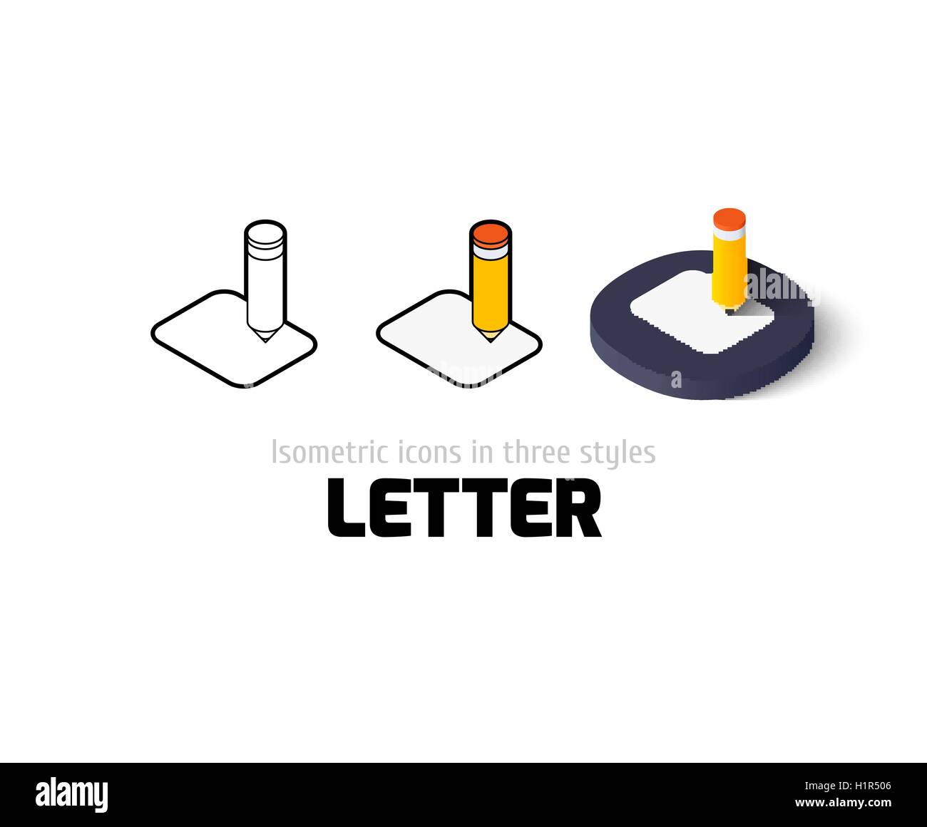 Letter icon in different style Stock Vector Image & Art - Alamy