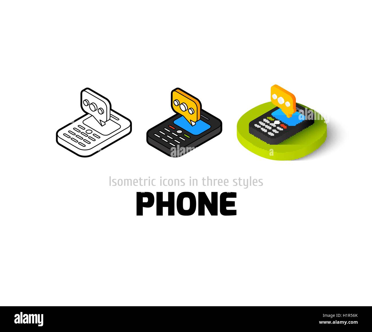 Telephone flat color ui Stock Vector Images - Alamy